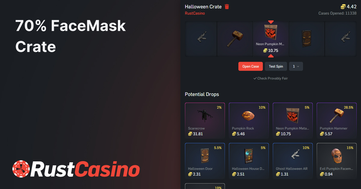 70% FaceMask Crate | RustCasino