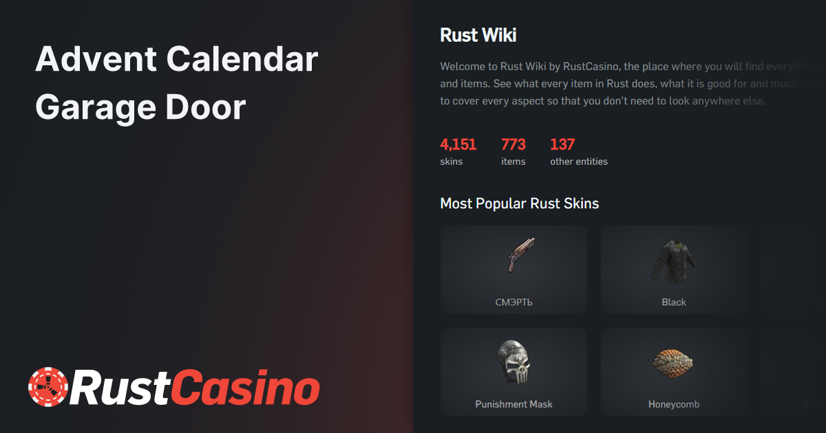 Advent Calendar Garage Door - Rust Skin Price & Details