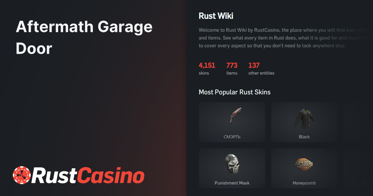 Aftermath Garage Door - Rust Skin Price & Details