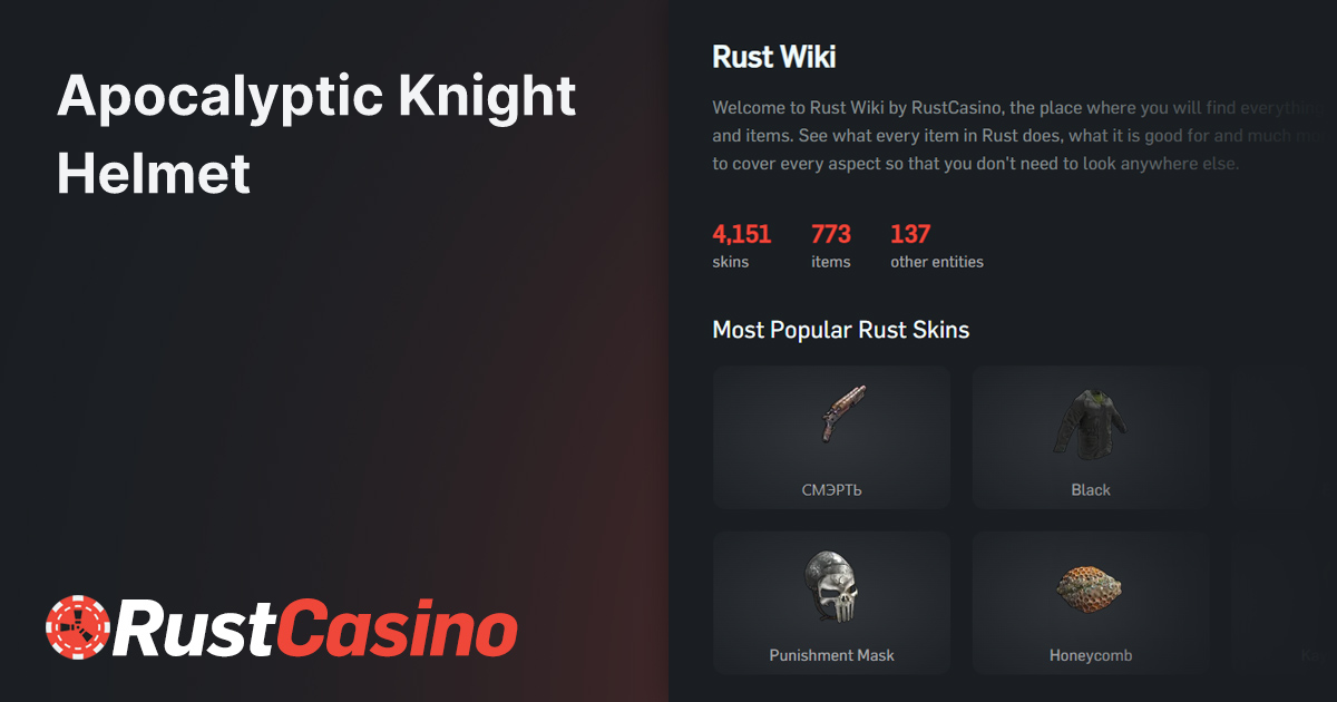Apocalyptic Knight Helmet - Rust Skin Price & Details
