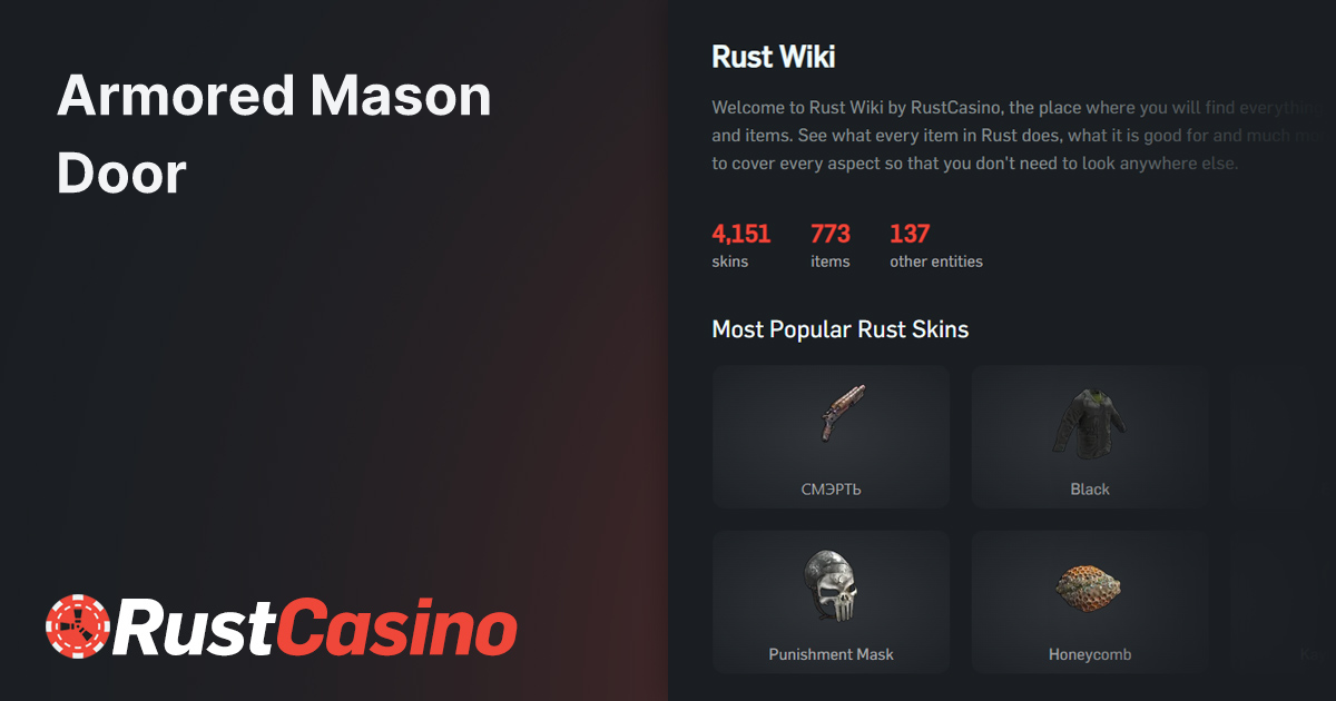 Armored Mason Door - Rust Skin Price & Details