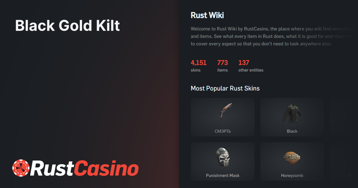 Black Gold Kilt - Rust Skin Price & Details