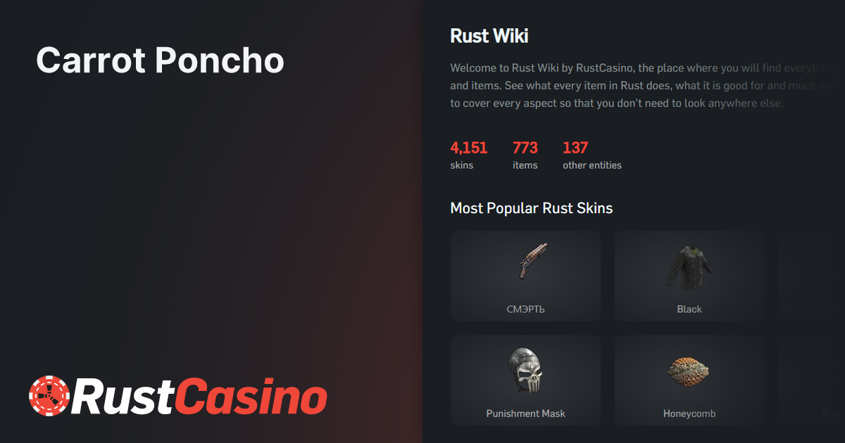 Carrot Poncho - Rust Skin Price & Details