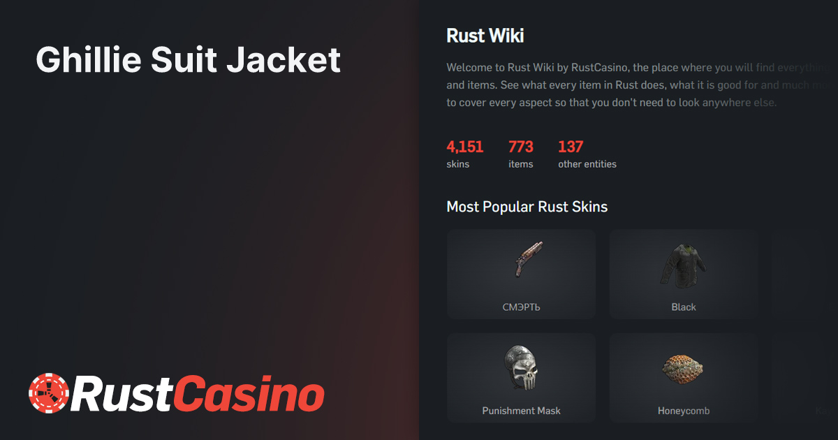 Ghillie Suit Jacket - Rust Skin Price & Details