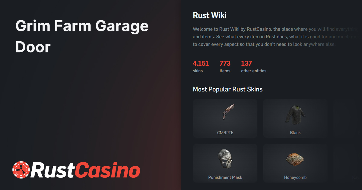 Grim Farm Garage Door - Rust Skin Price & Details