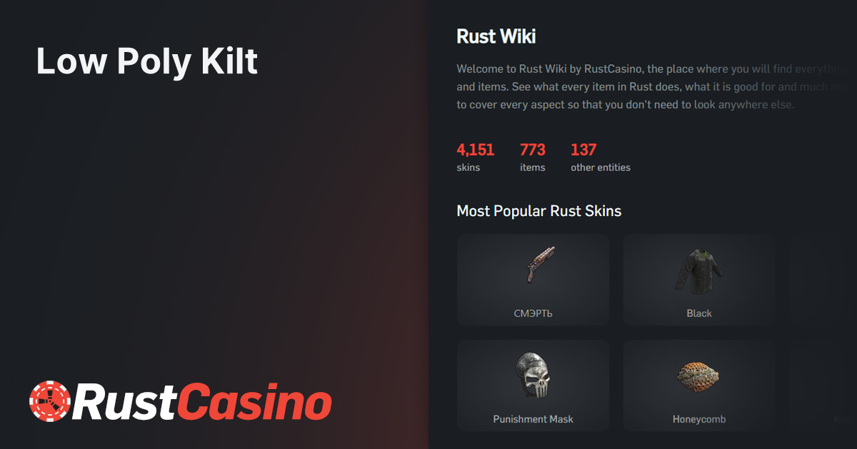 Low Poly Kilt - Rust Skin Price & Details