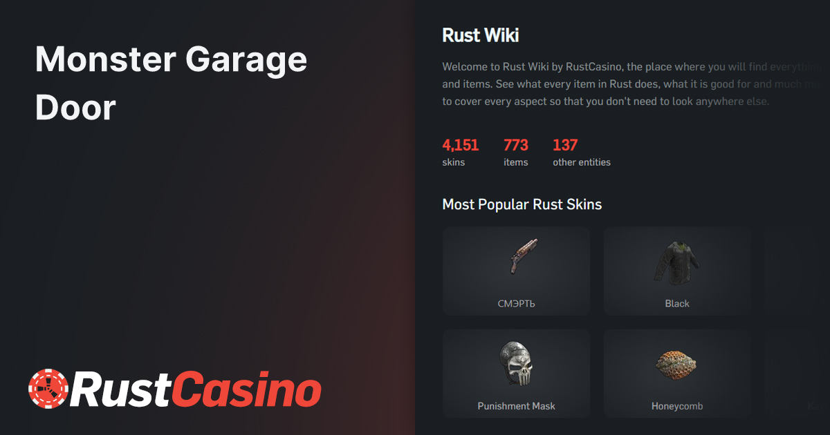 Monster Garage Door - Rust Skin Price & Details