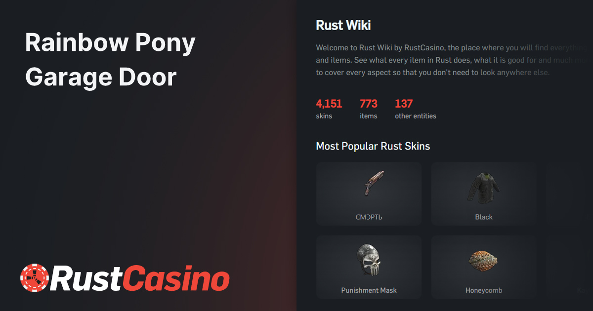 Rainbow Pony Garage Door - Rust Skin Price & Details