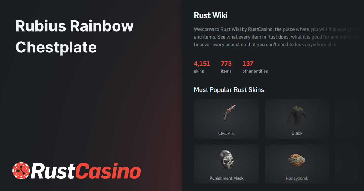 Rubius Rainbow Chestplate - Rust Skin Price & Details