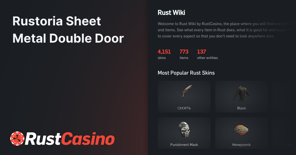 Rustoria Sheet Metal Double Door - Rust Skin Price & Details