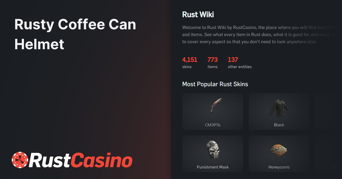Rusty Coffee Can Helmet - Rust Skin Price & Details