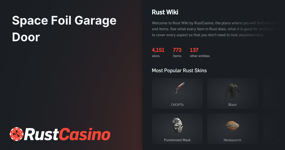 Space Foil Garage Door - Rust Skin Price & Details