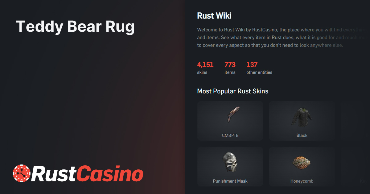 Teddy Bear Rug - Rust Skin Price & Details